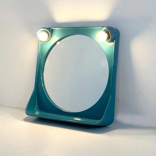 Blue Vanity Mirror in Plastic, 1970s - SOLD | Kooloomodern