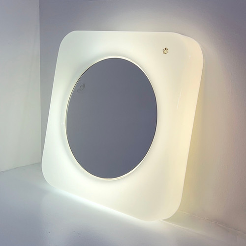 White Space Age Vanity Mirror, 1970s - SOLD | Kooloomodern