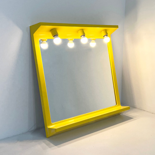 Yellow Vanity Mirror in Plastic, 1970s - SOLD | Kooloomodern