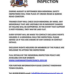 Memorial Inspection Notice