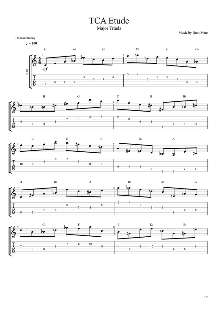 "Triadic Chromatic Approach Etude" ( Major Triads )