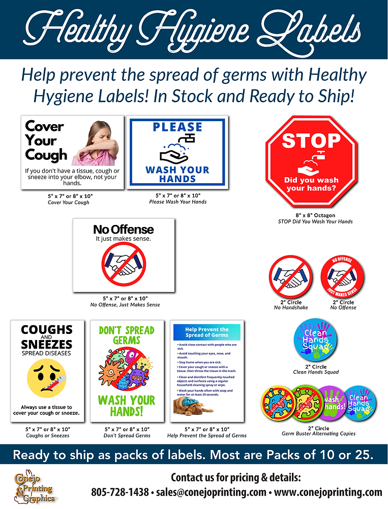 Pre-printed Hygiene Labels