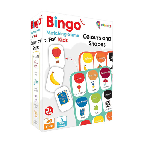 Colours and Shapes Bingo Matching Game for Kids