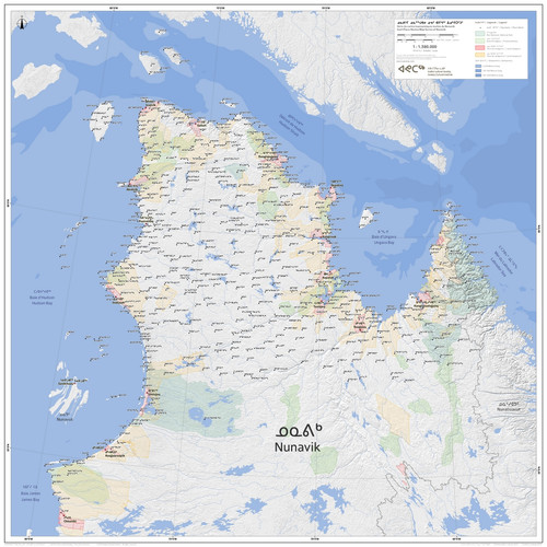 Nunavik Region Map - Syllabic | Nunatop