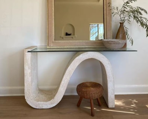 Natural Travertine Console Table | Bone Marble