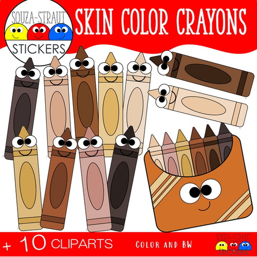 Skin Color Crayons Clip Arts | simplescaixadeideias