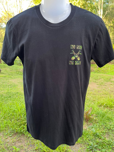 No Dig No Ride: Black & Camo print Adult T-Shirt | Guru Dirt Works