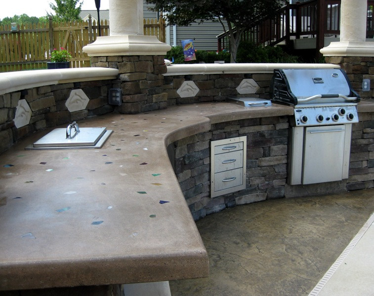 Stamped concrete outdoor kitchen designs by Greystone Masonry | OUTDOOR ...