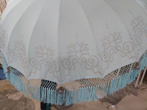 Light Blue Bali Parasol LOTUS | baliparasol.com