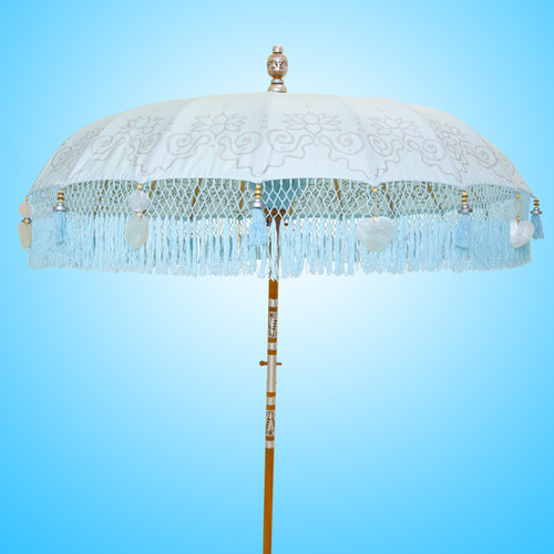 Light Blue Bali Parasol LOTUS | baliparasol.com
