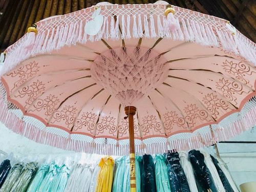 Soft Pink Rose Bali Parasol LOTUS | baliparasol.com