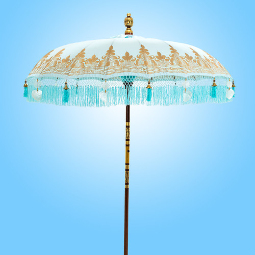 Light blue and turquoise unique Parasol | Baliparasol.com