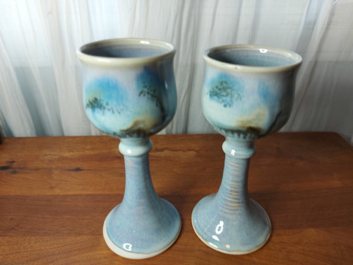 2 Studio Pottery Goblets | Terra's Trove