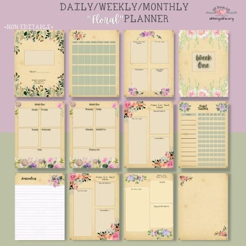 "Floral" - Daily/Weekly/Monthly Planner - Digital Download | All Things ...