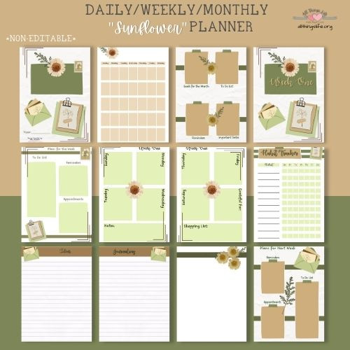 "Sunflowers" - Daily/Weekly/Monthly Planner - Digital Download | All ...