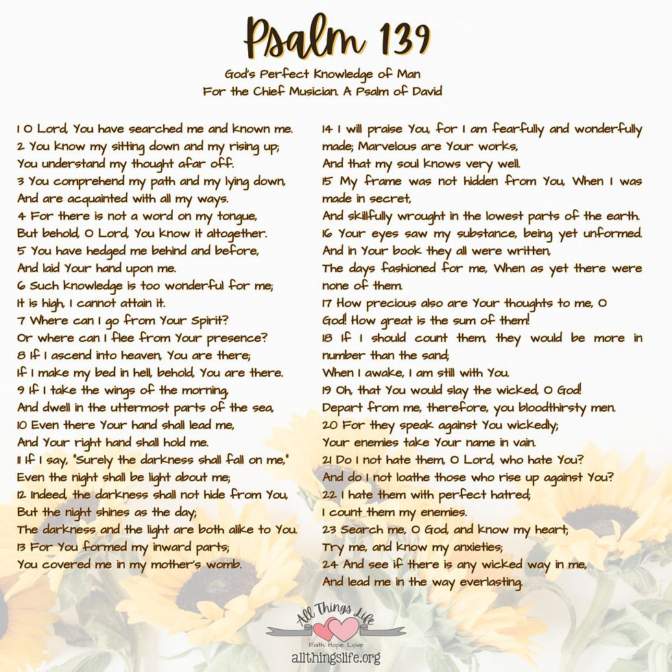 Five Things God Knows About You - A Look at Psalm 139