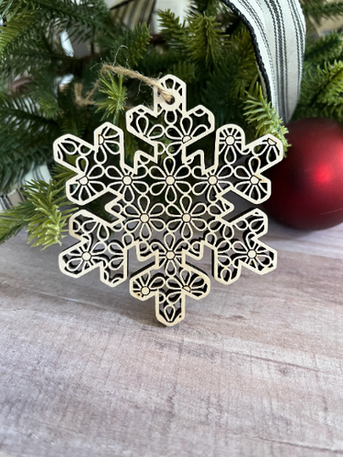 2022 Daisy rattan snowflake Christmas ornament, wooden boho farmhouse6 ...