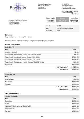 Invoice - Itemised | PRO Suite