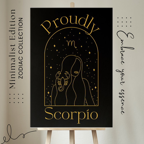 Scorpio Minimalist Zodiac Edition Art Print | Soulfully Sassy