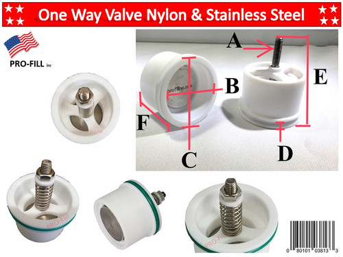 One Way Valve (Nylon & Stainless Steel) | Pro-Fill Inc