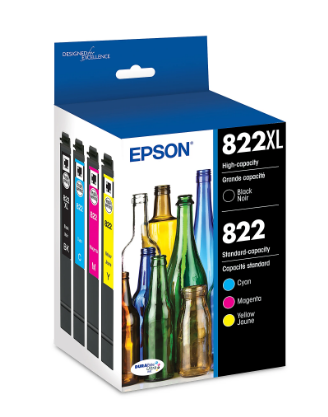 Epson 822XL/822 Black And Cyan, Magenta, Yellow High-Yield Ink ...