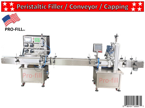 Peristaltic Filler 4x1500 Conveyor & Capper Combo #35071 | Pro-Fill Inc