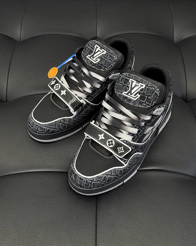 SS25 Croc Embossed Skate Sneaker in Black | highstreetporter