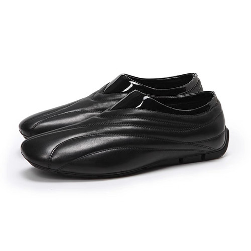 [HSP] FW25 Streamlined Leather Racing Slip On Sneaker | highstreetporter