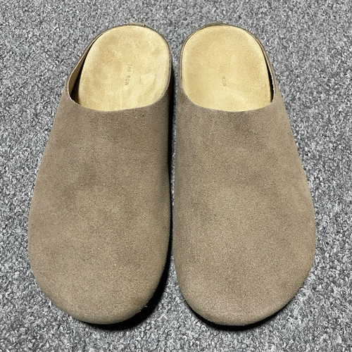 The Row SS25 Hugo Suede Clogs in Brown | highstreetporter