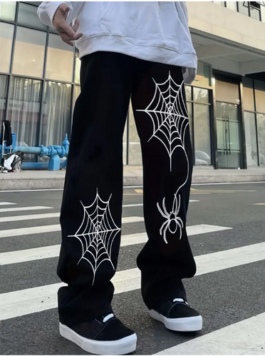 Spider Webs Black Cargo Pant | Fashion