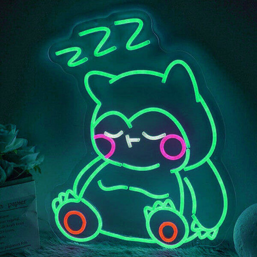 Sleeping Snorlax Neon LED Wall Light XL Size | Rebel Yell Online