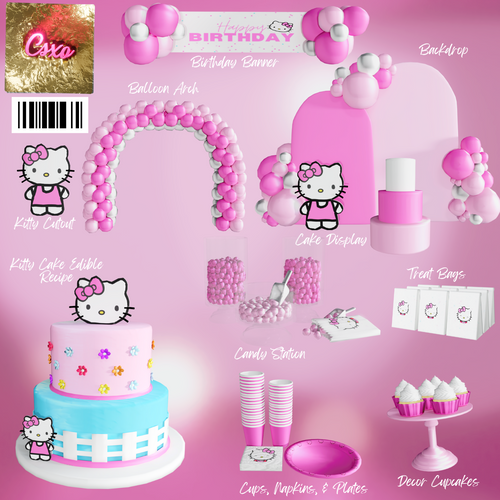 Hello Kitty Party Pack + Edible Cake Recipe | Cecesims Xo