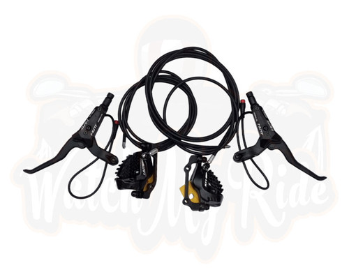 NUTT 4 piston hydraulic brake set pre blead, Front left/Rear left ...