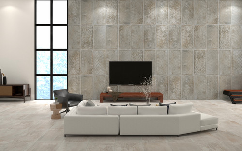 Foundry 18x36 Metal Look Modern Porcelain Tiles | mirrella
