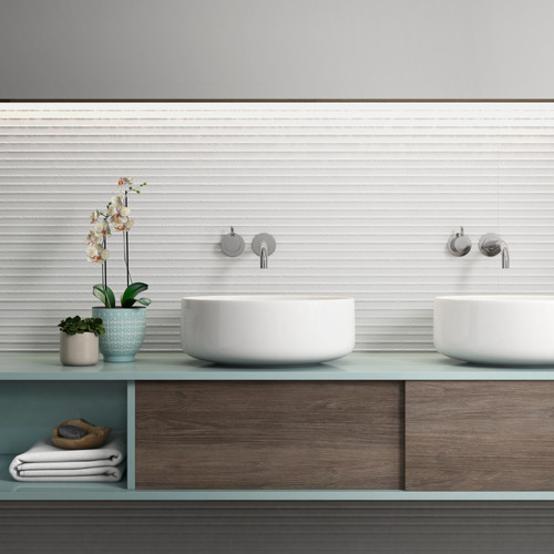 Candle Trafic 3D Matte White 12x36 Ceramic Tile | mirrella