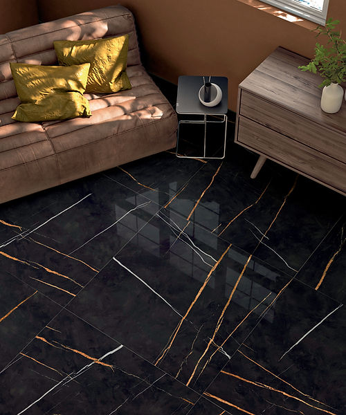 black marble floor