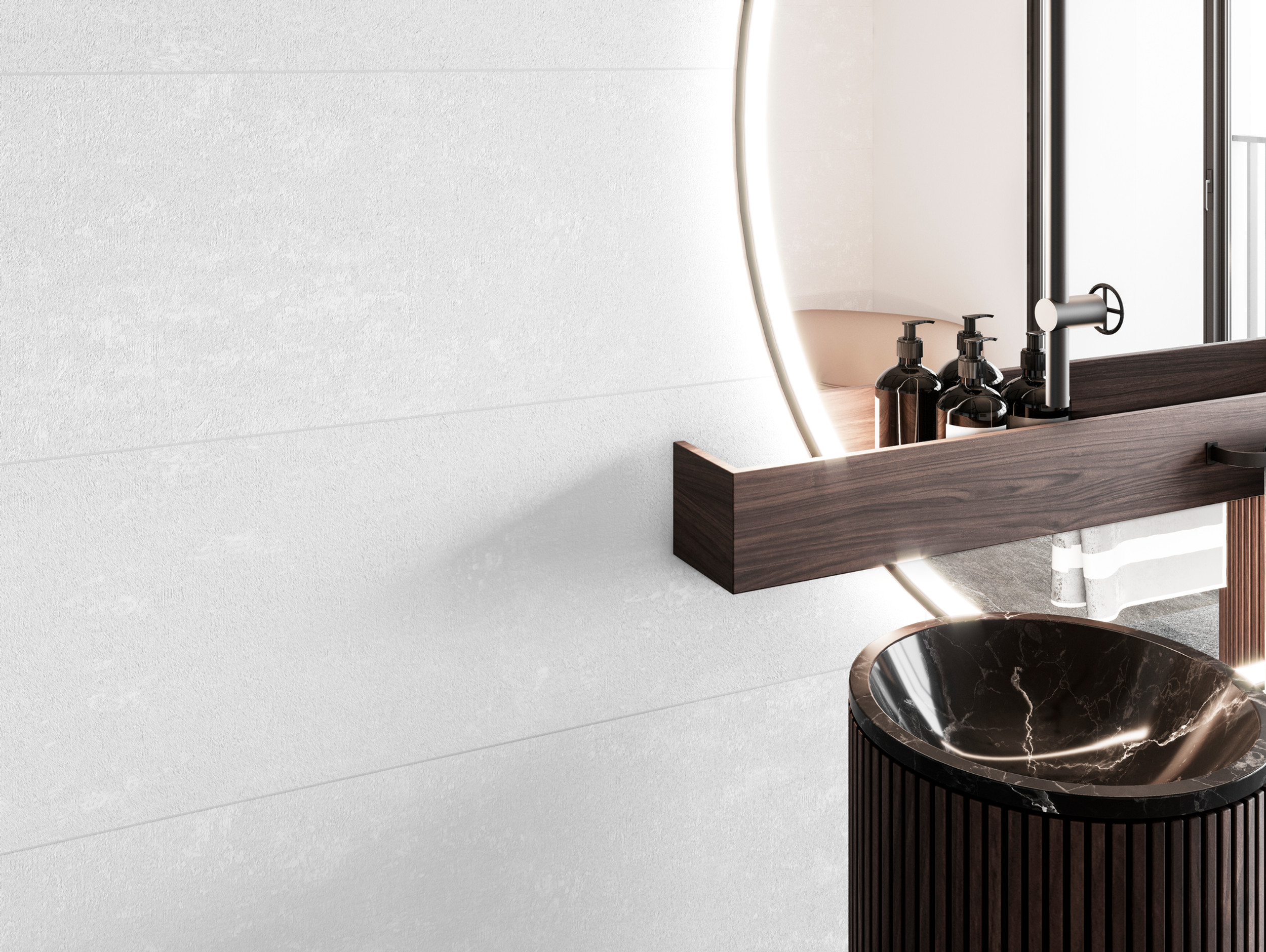 Large Format Pure White Tiles | Mirrella