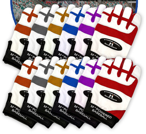 12 Pack - Assorted Leather Batting Gloves | Premium Goatskin | M ...