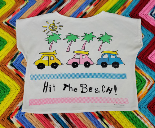 80s Hit The Beach! Boxy Cropped Top | wildfirevintage