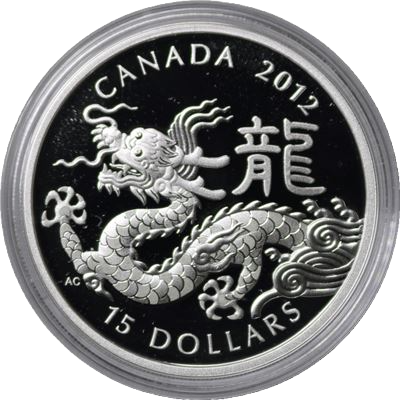 2012 - Canada - 1oz. - Year Of The Dragon (Proof) - w/Box and COA ...