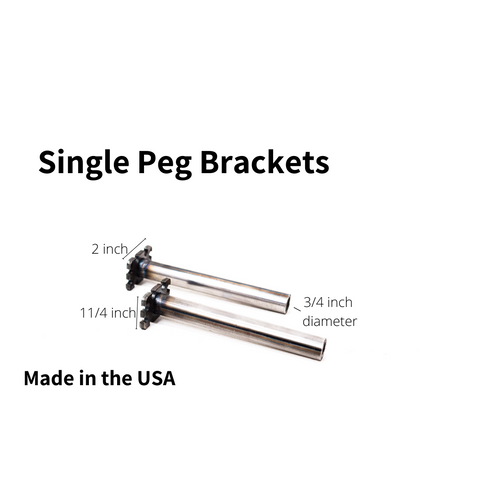 Single Peg Floating Shelf Brackets (Pair) - 3/4" Diameter Rods ...