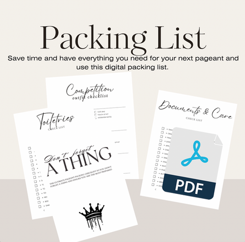 Pageant Packing list | CROWN COACH