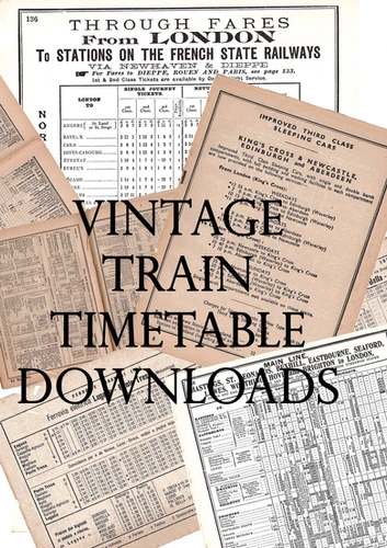 Digital download antique train timetables | Jane Chipp Art