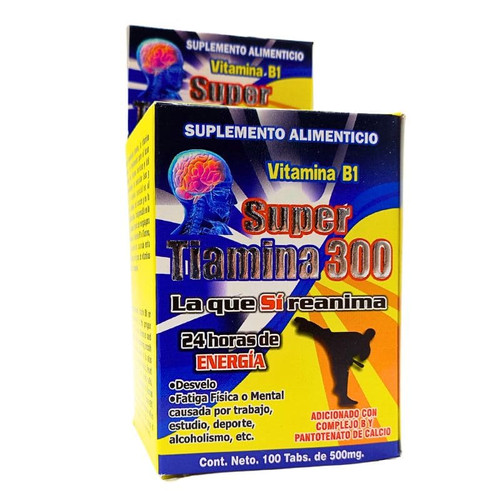 Super Tiamina 300 Vitamina B1-100 Tabletas La Fuerza de la Salud ...