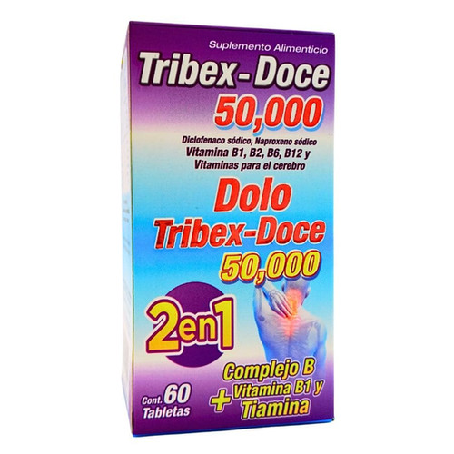 Tribex-Doce 50000 2 en 1 Dolo Tribex Doce 60 Tabletas Living Nature ...