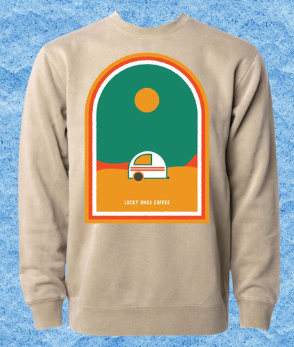 Tan Camper Crewneck | LuckyOnesCoffee