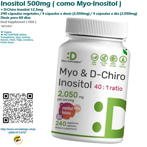 Myo-Inositol 500mg & D-Chiro Inositol x 240 | Deal Supplement | Quito ...