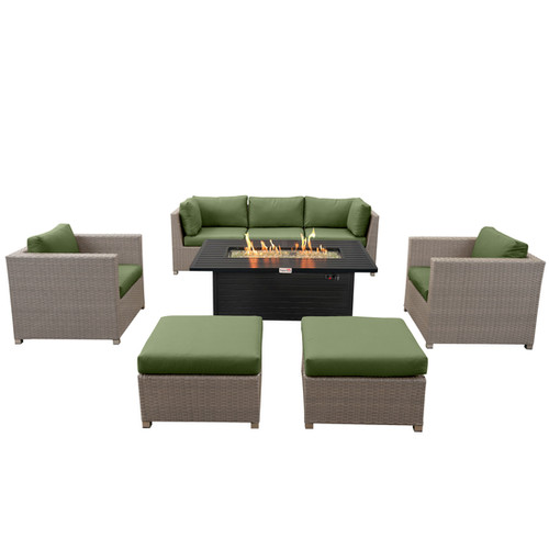 Chambers Bay Collection 8.1 with Rectangular Fire Table | Think Patio