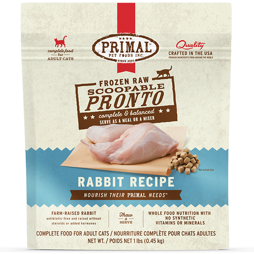 Primal Rabbit Pronto 1lb For Cats | Jurassic Bark