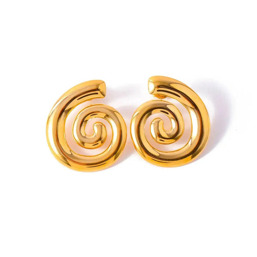 Rotary Gold Stainless Steel Stud Earrings | Omnistyl